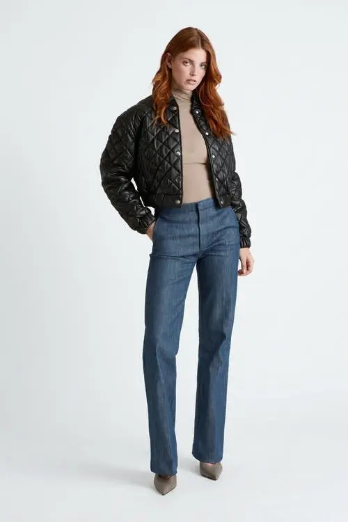 FURNIQ UK Aveline Quilted Leather Jacket