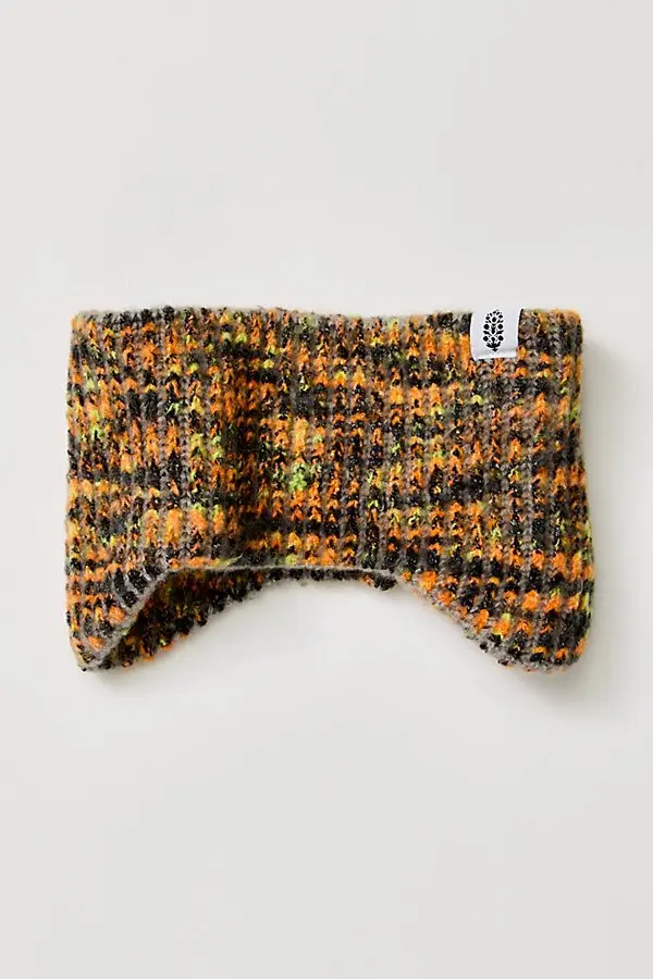 Free People Spacedye Ribbed Ear Warmers - Orange