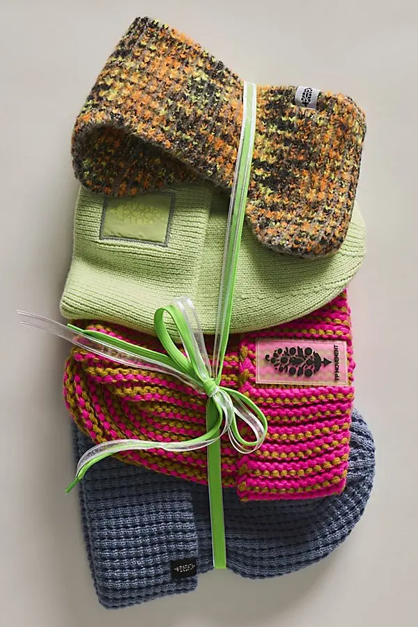 Free People Spacedye Ribbed Ear Warmers - Orange