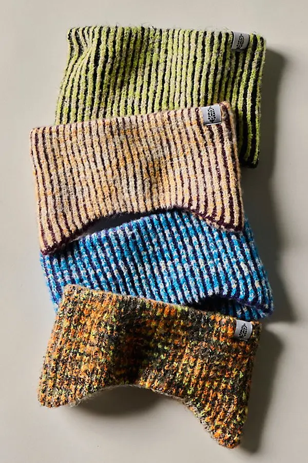 Free People Spacedye Ribbed Ear Warmers - Powerline Blue