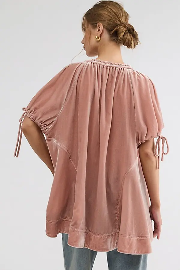 Free People Farley Velvet Tunic - Dusty Himalayan