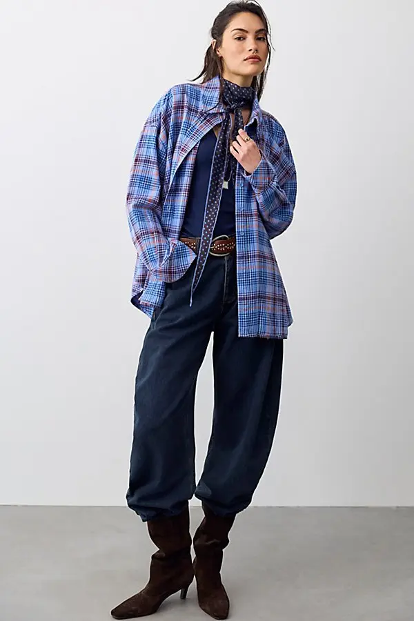 Free People We The Free Elisson Plaid Top