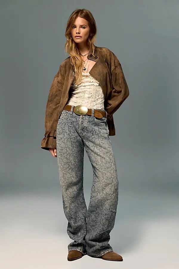 Free People We The Free Fable Jacquard Twisted Jeans
