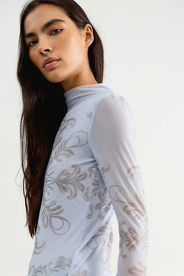 Free People Jessa Long Sleeve Top - Ice Combo