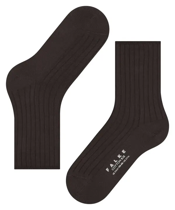 Falke Cotton Rib Socks - Brown