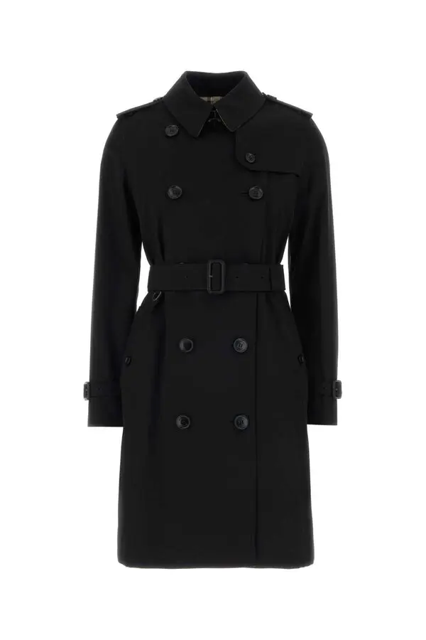 Burberry Gabardine Trench Coat - Black