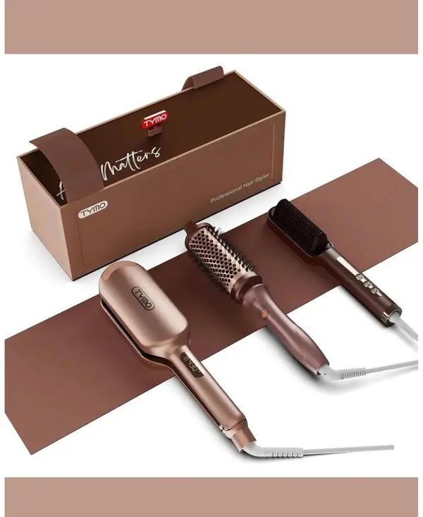 TYMO BEAUTY Limited Edition Set Rovy Waver And Ring Plus Straightener And Stylux Thermal Brush