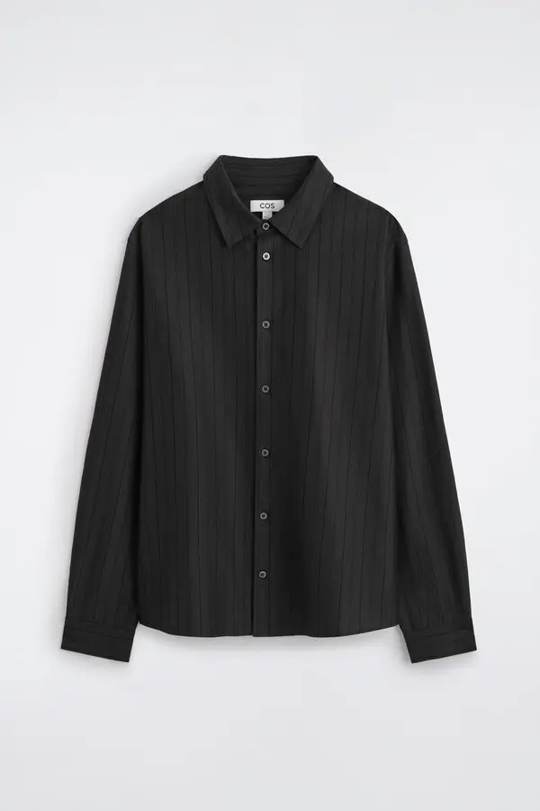 Cos Striped Cotton-jersey Shirt