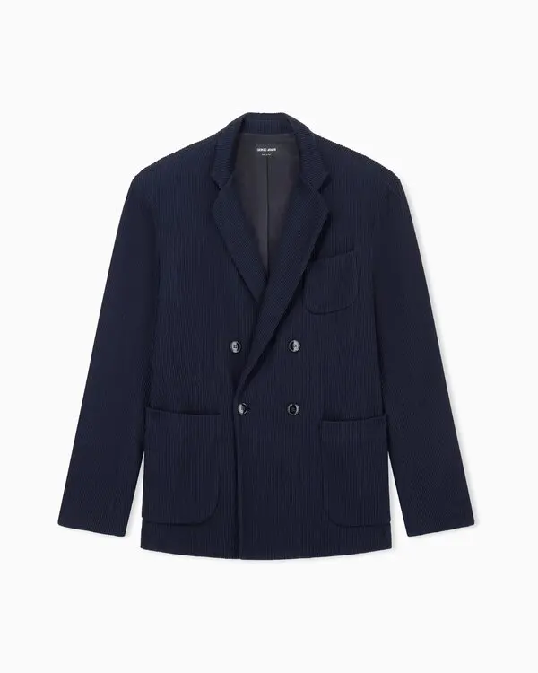 Giorgio Armani Double-breasted Jacket Seersucker Jersey