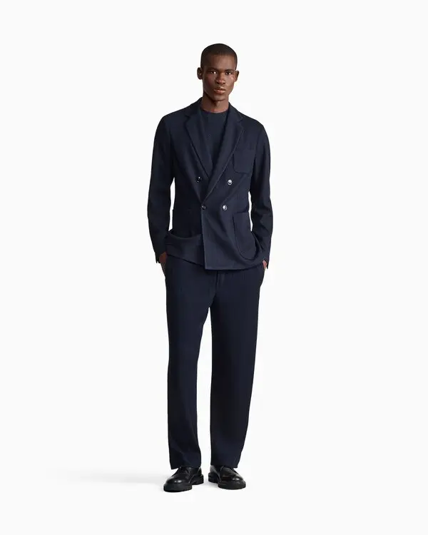 Giorgio Armani Double-breasted Jacket Seersucker Jersey