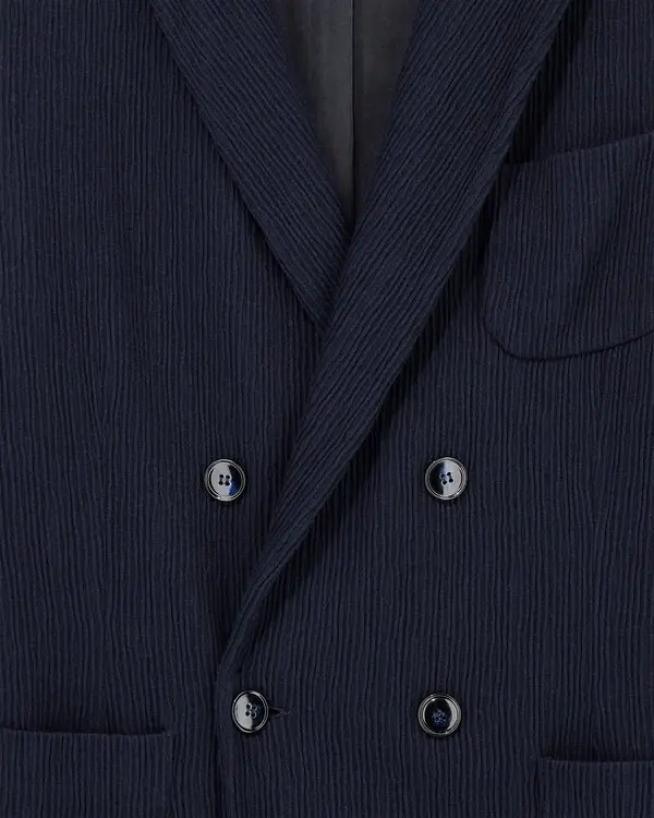 Giorgio Armani Double-breasted Jacket Seersucker Jersey