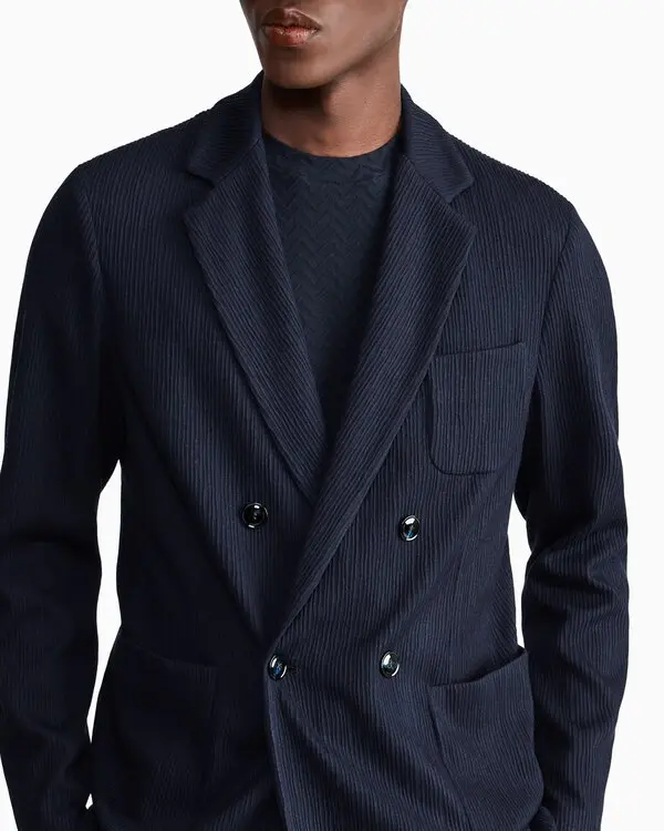 Giorgio Armani Double-breasted Jacket Seersucker Jersey
