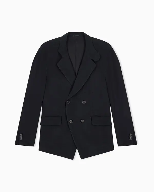 Giorgio Armani Double-breasted Jacket In Cupro With A Wavy Bleached Finish
