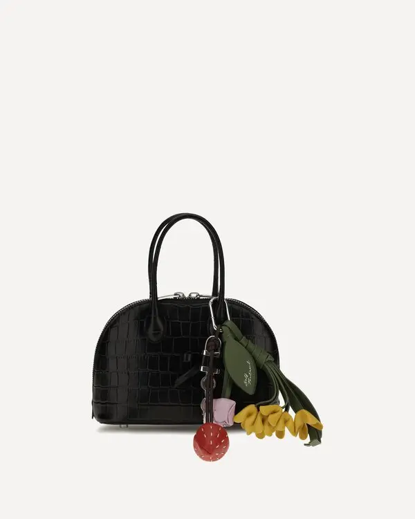 SELF-PORTRAIT Toast Crocodile-effect Leather Handbag