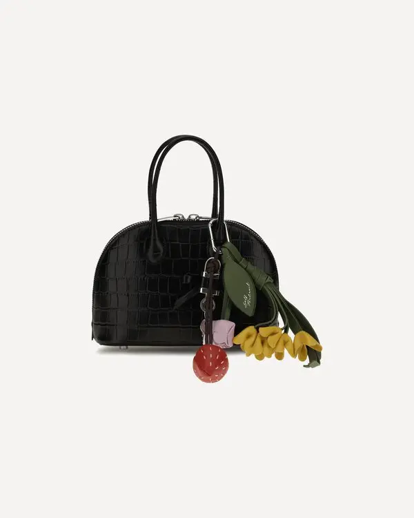 SELF-PORTRAIT Toast Crocodile-effect Leather Handbag
