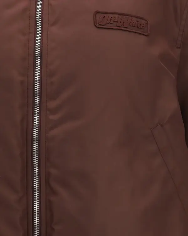 Off-White Embroidered Logo Nylon Bomber Jacket - Bordeaux