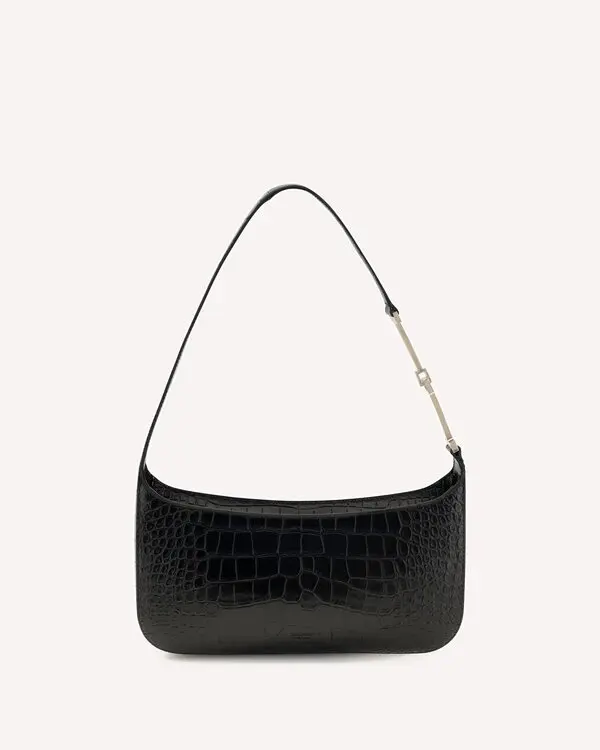 TOM FORD Small Crocodile-print Shoulder Bag - Black