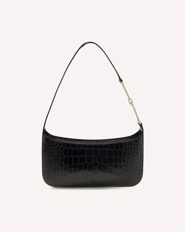 TOM FORD Small Crocodile-print Shoulder Bag - Black