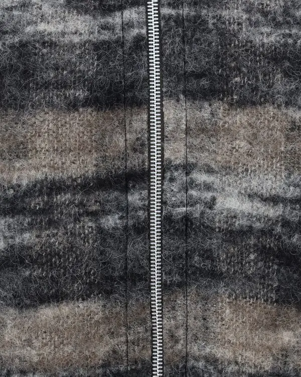 Our Legacy Hooded Checked Knit Sweatshirt - Grey