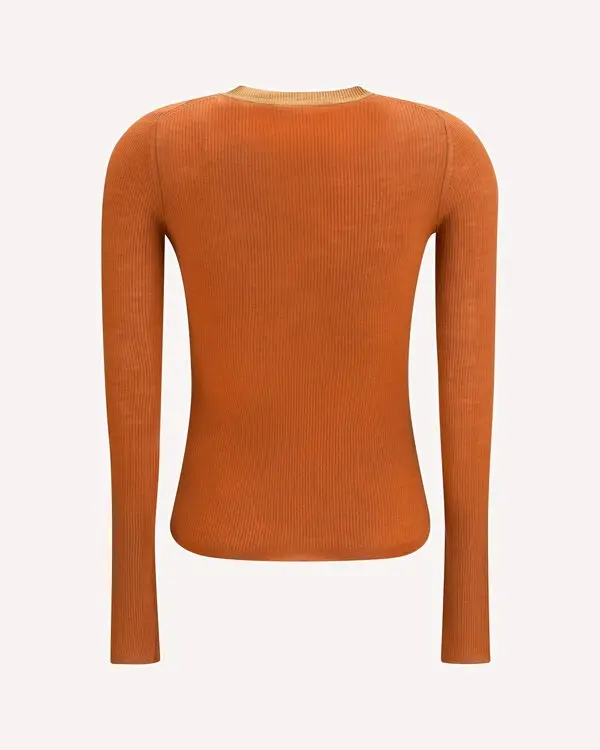 Chloé Ultra-fine Wool Knit Henley Top - Beige