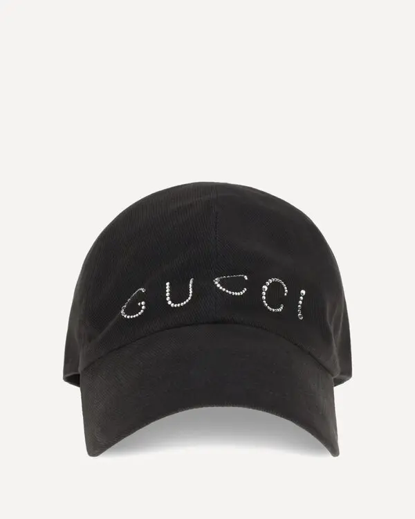 Gucci Rhinetone Logo Baeball Cap - Black