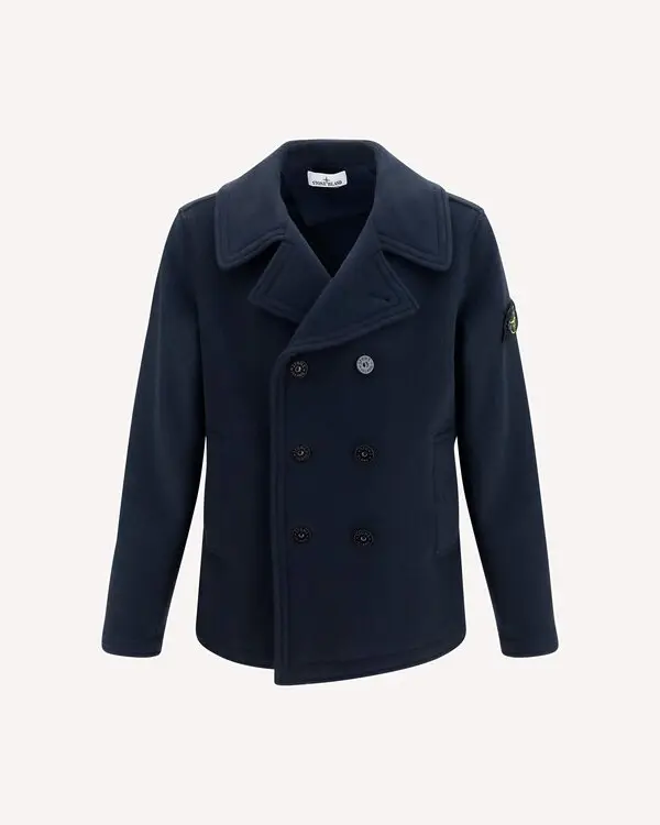 Stone Island Doube-breasted Woo And Cashmere Jacket Mae