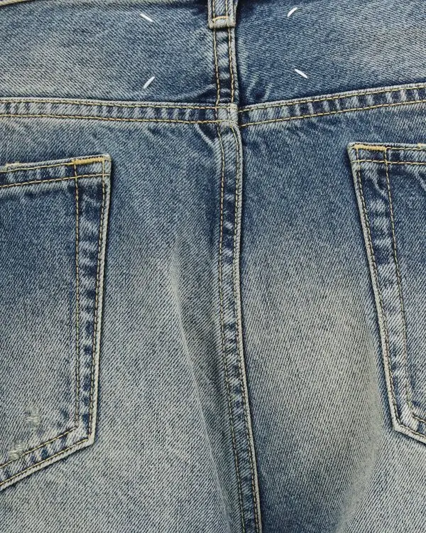 MAISON MARGIELA Straight-leg Ripped Jeans - Light Blue