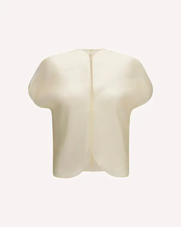 Khaite Briar Silk Organza Top - Cream