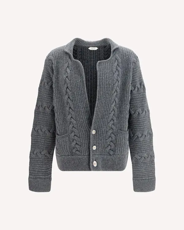 Versace Knitted Button Cardigan - Grey