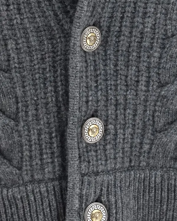 Versace Knitted Button Cardigan - Grey