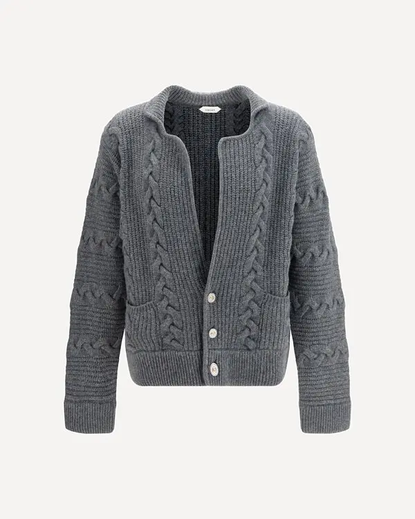 Versace Knitted Button Cardigan - Grey