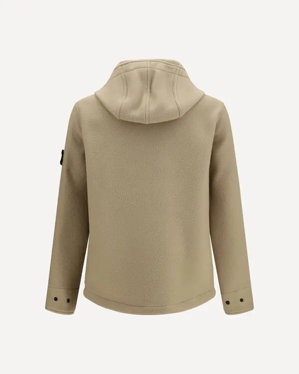 Stone Island Wool And Cashere Jacket With Wooden Buttons Ale - Beige