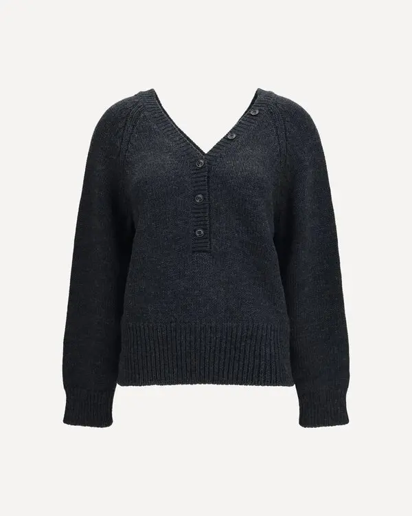 Our Legacy Country Henley Merino Cardigan - Grey