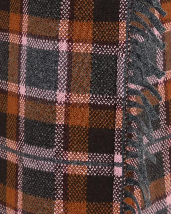 Guest In Residence Tartan Fringed Wrap Skirt Feale