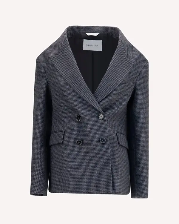 Balenciaga Double-breasted Wool Blazer - Grey