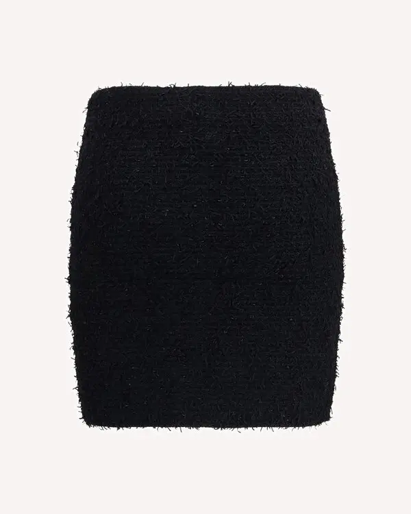 Balmain Tweed Mini Skirt With Logo Buttons