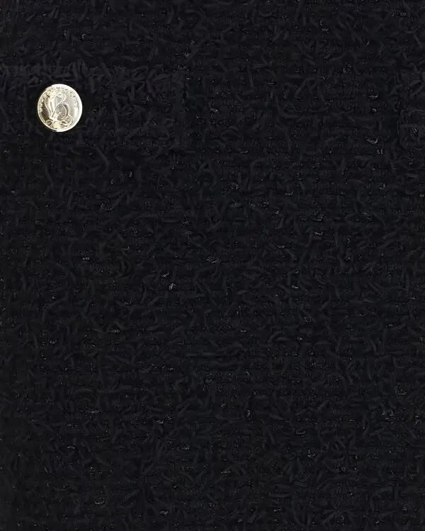 Balmain Tweed Mini Skirt With Logo Buttons