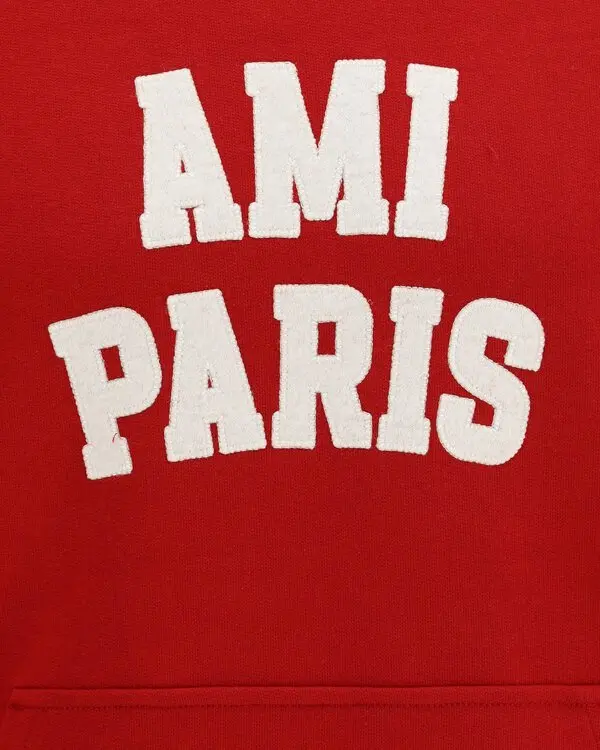 AMI Paris Embroide Cotton Hoodie Mae