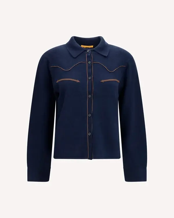 Guest In Residence Cropped Western Cashere Shirt Feale