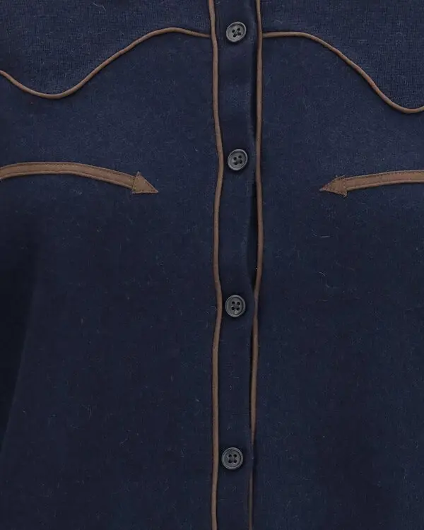 Guest In Residence Cropped Western Cashere Shirt Feale