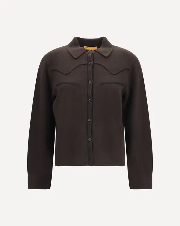 Guest In Residence Cropped Wetern Cahmere Hirt - Brown