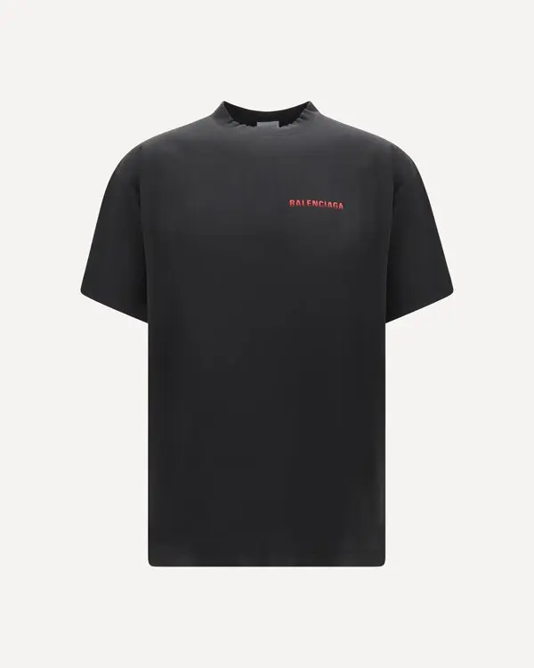 Balenciaga Cotton Logo T-shirt Ale