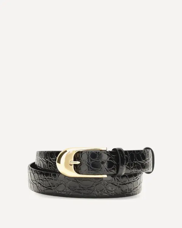 Khaite Dome Leather Belt - Black