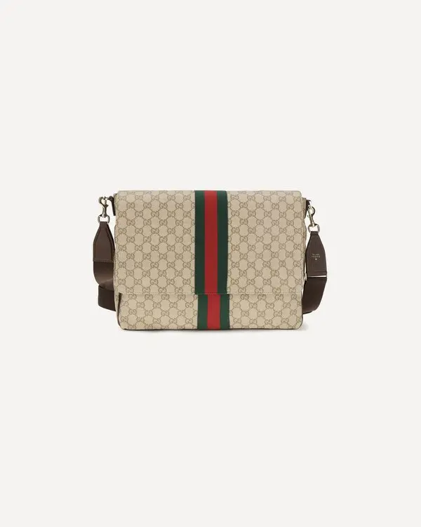 Gucci Medium Web Stripe Shoulder Bag - Beige