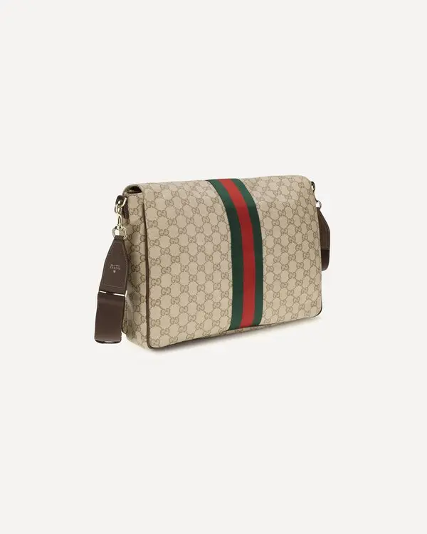 Gucci Medium Web Stripe Shoulder Bag - Beige