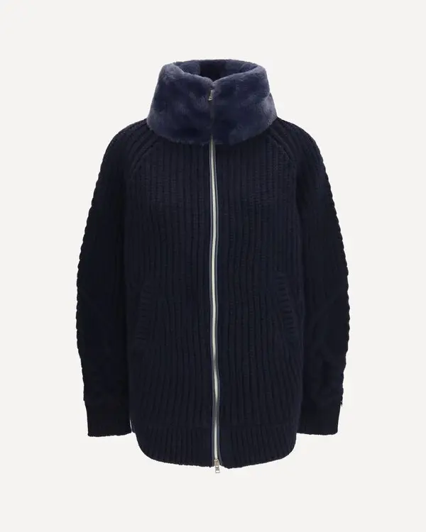 Herno High-neck Fur Jacket