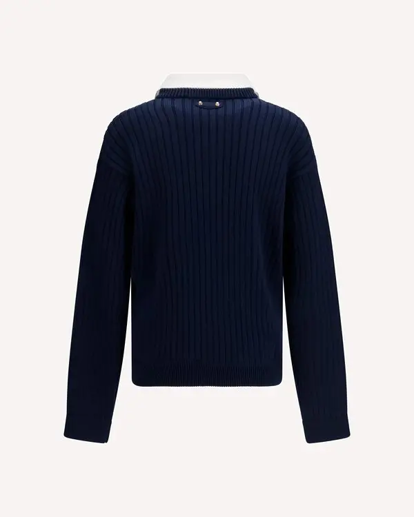 Balenciaga Cotton Sweater With Shirt Details Ale
