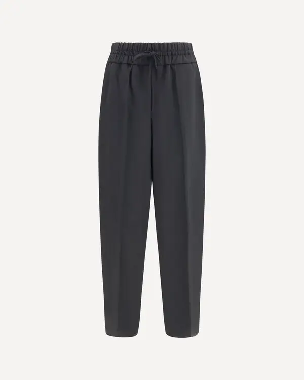 AMI Paris Wool Pants With Elasticated Waist Ale - Black
