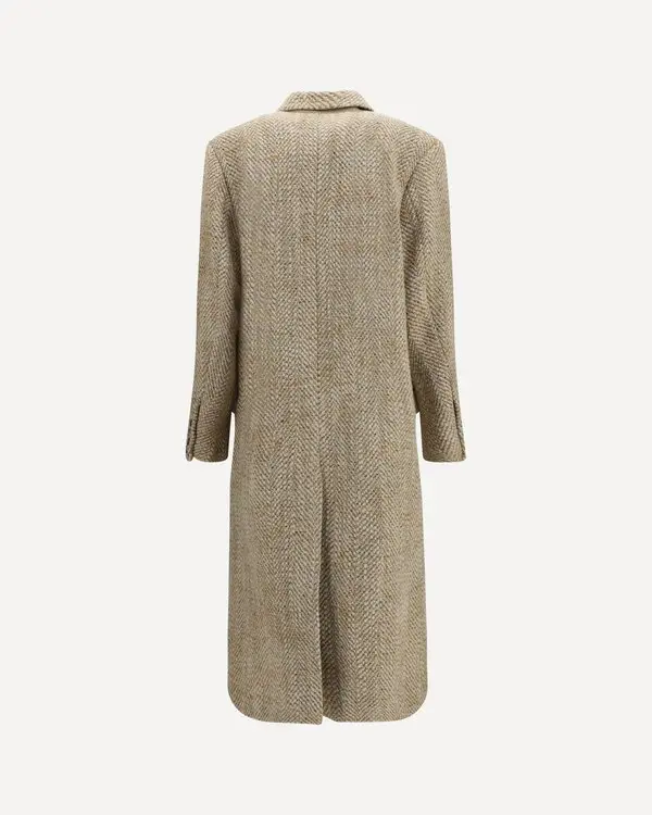 MARANT ETOILE Pilda Herringbone Wool-blend Coat