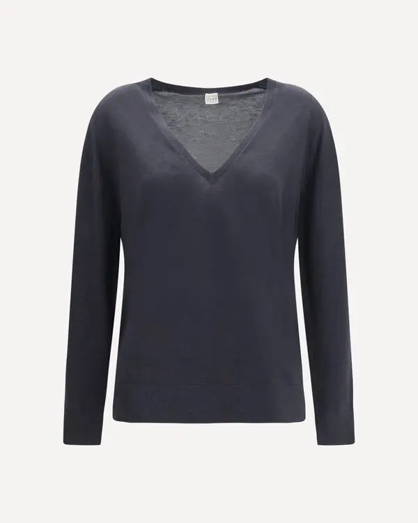 TOTEME V-neck Cashmere-bend Sweater Femae - Grey